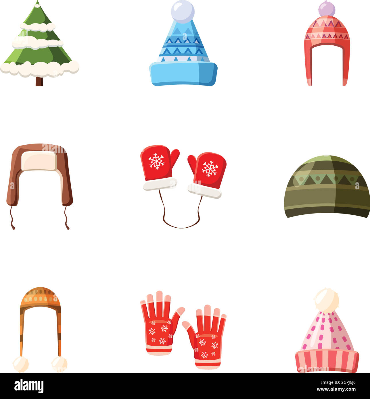 Winter outfits icons set, cartoon style Stock Vector Image & Art - Alamy