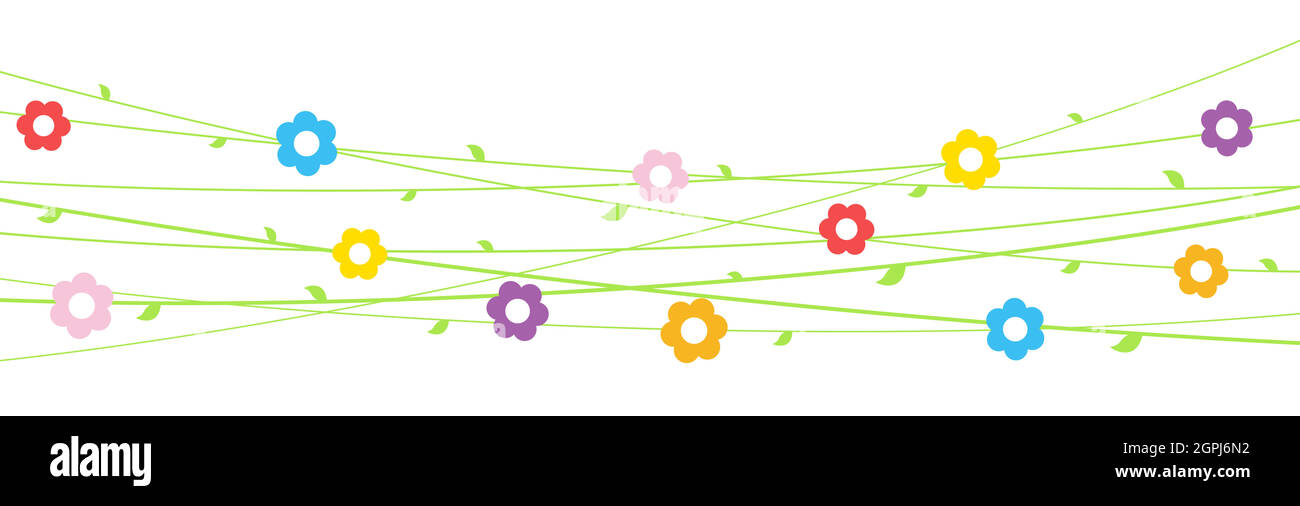 flowers on strings background for spring Stock Vector Image & Art - Alamy