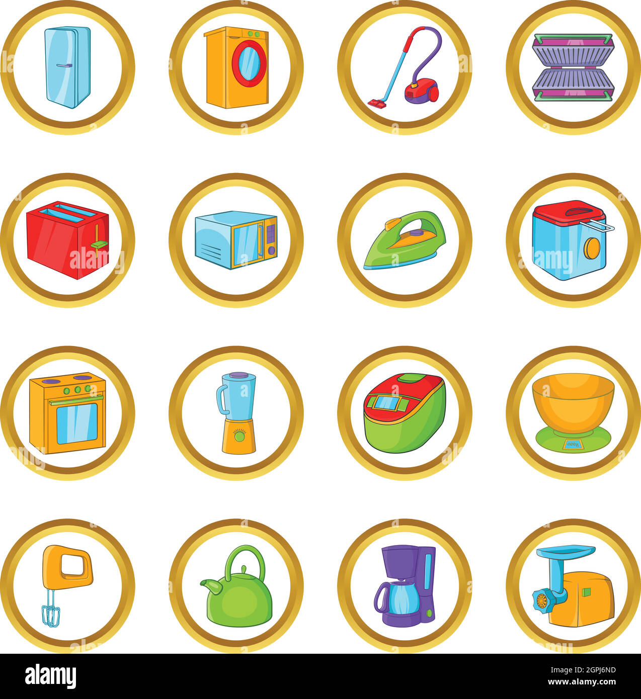 Household appliances vector set, cartoon style Stock Vector Image & Art ...