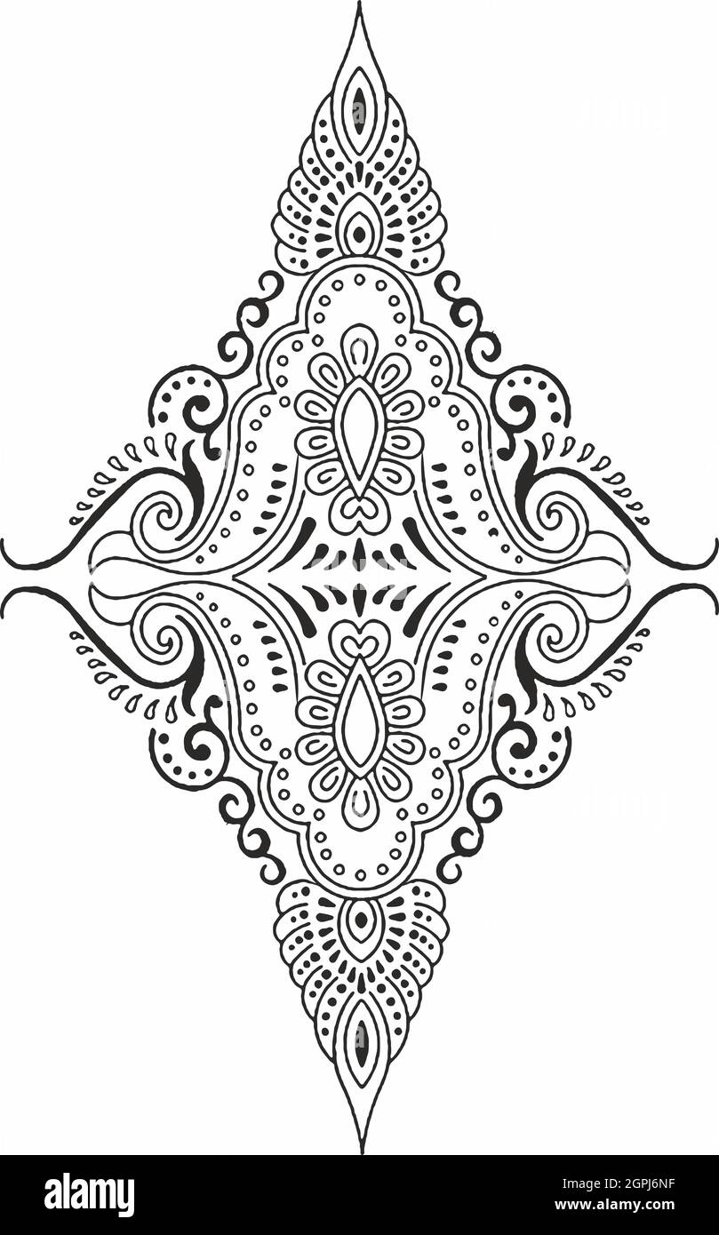 Kalocsai Black Embroidery Hungarian Floral Folk Art Long Patterns Stock ...