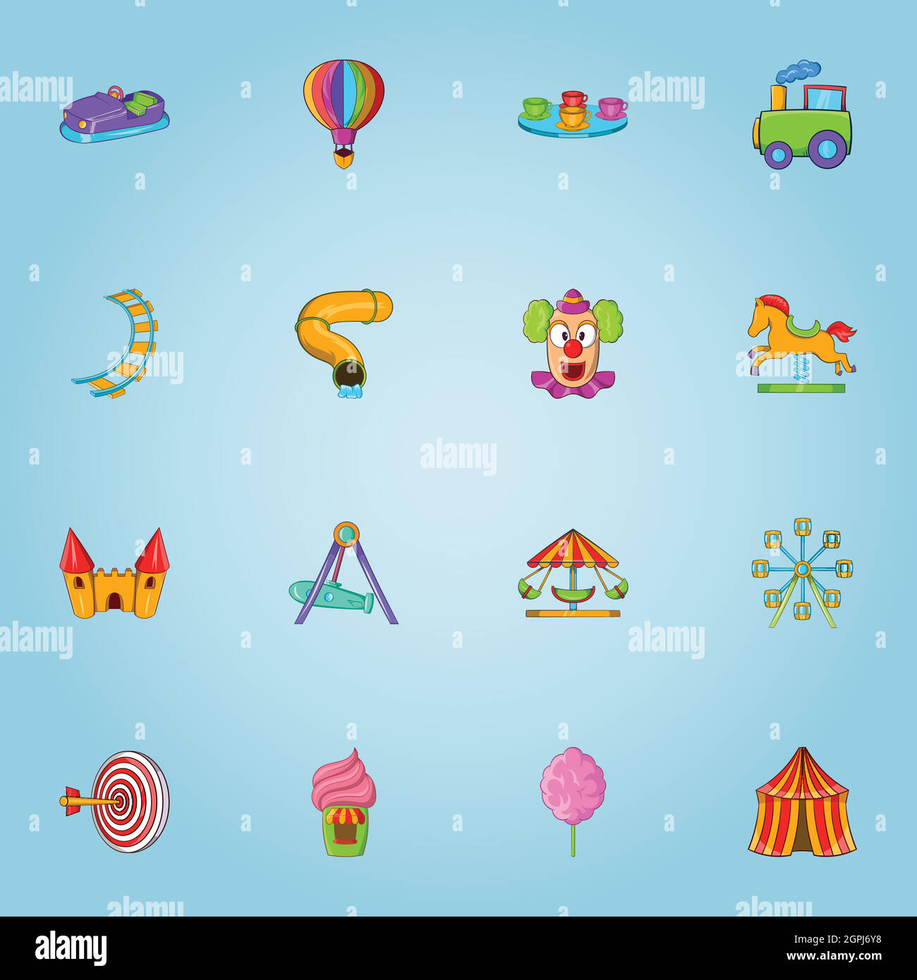 Children park icons set, cartoon style Stock Vector Image & Art - Alamy