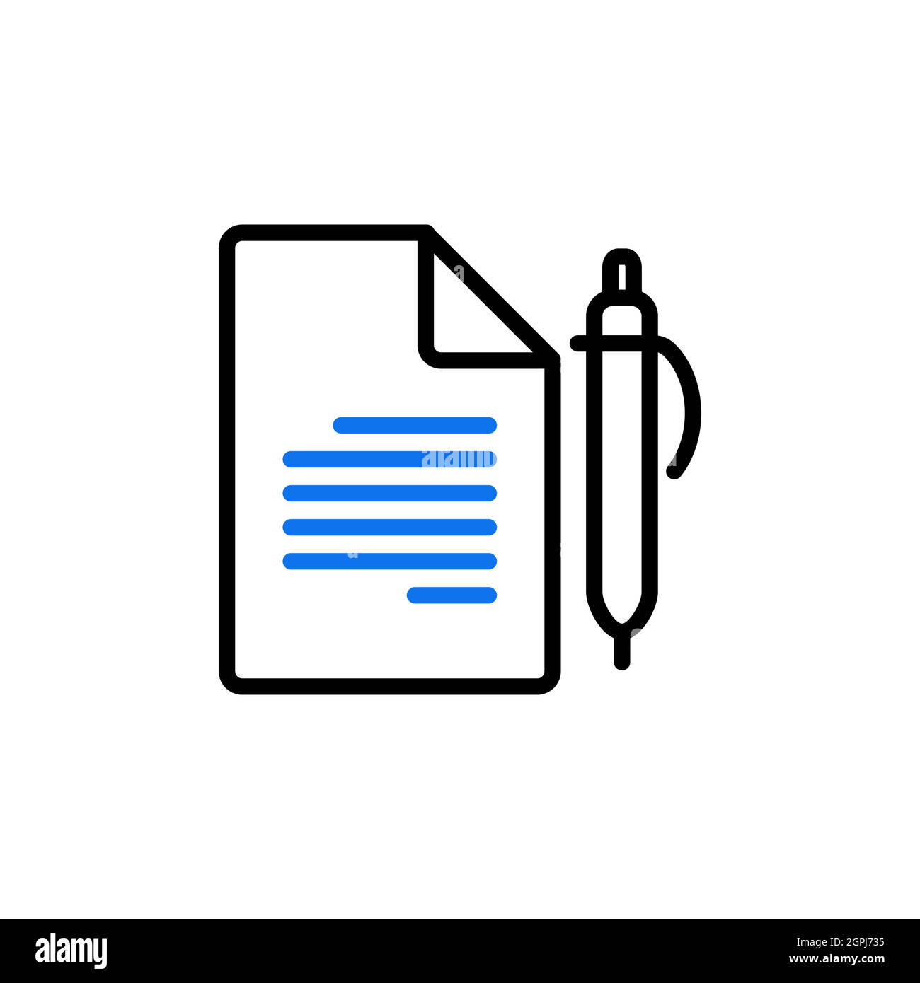 Contract Document With Pencil outline icon Stock Vector Image & Art - Alamy