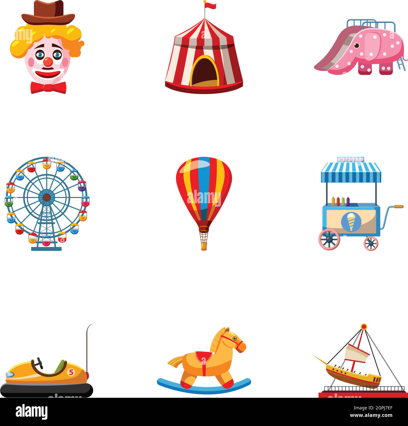 Rides icons set, cartoon style Stock Vector Image & Art - Alamy