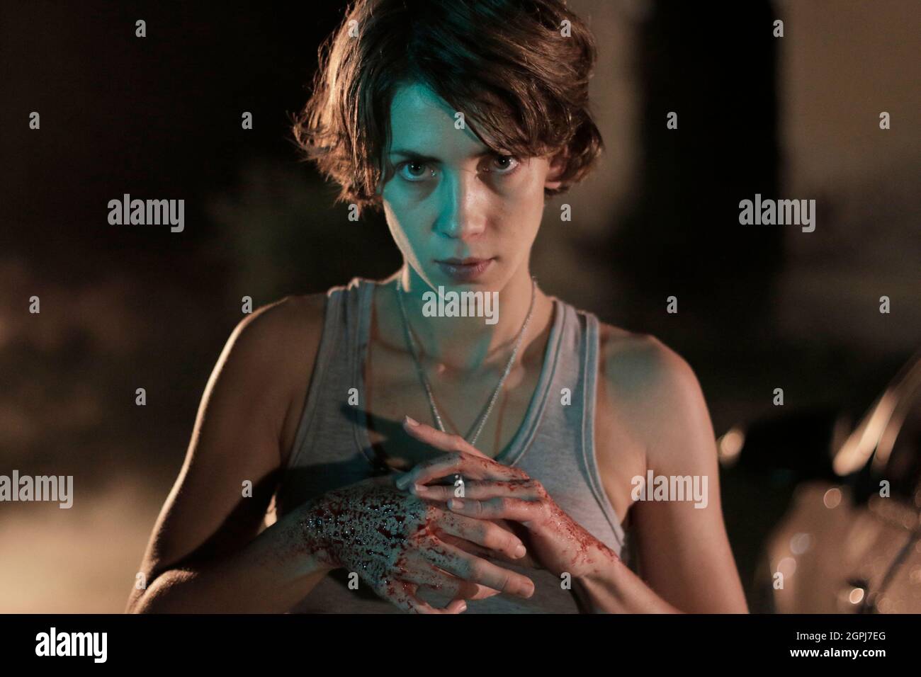 Woman Covered in blood Stock Photo - Alamy