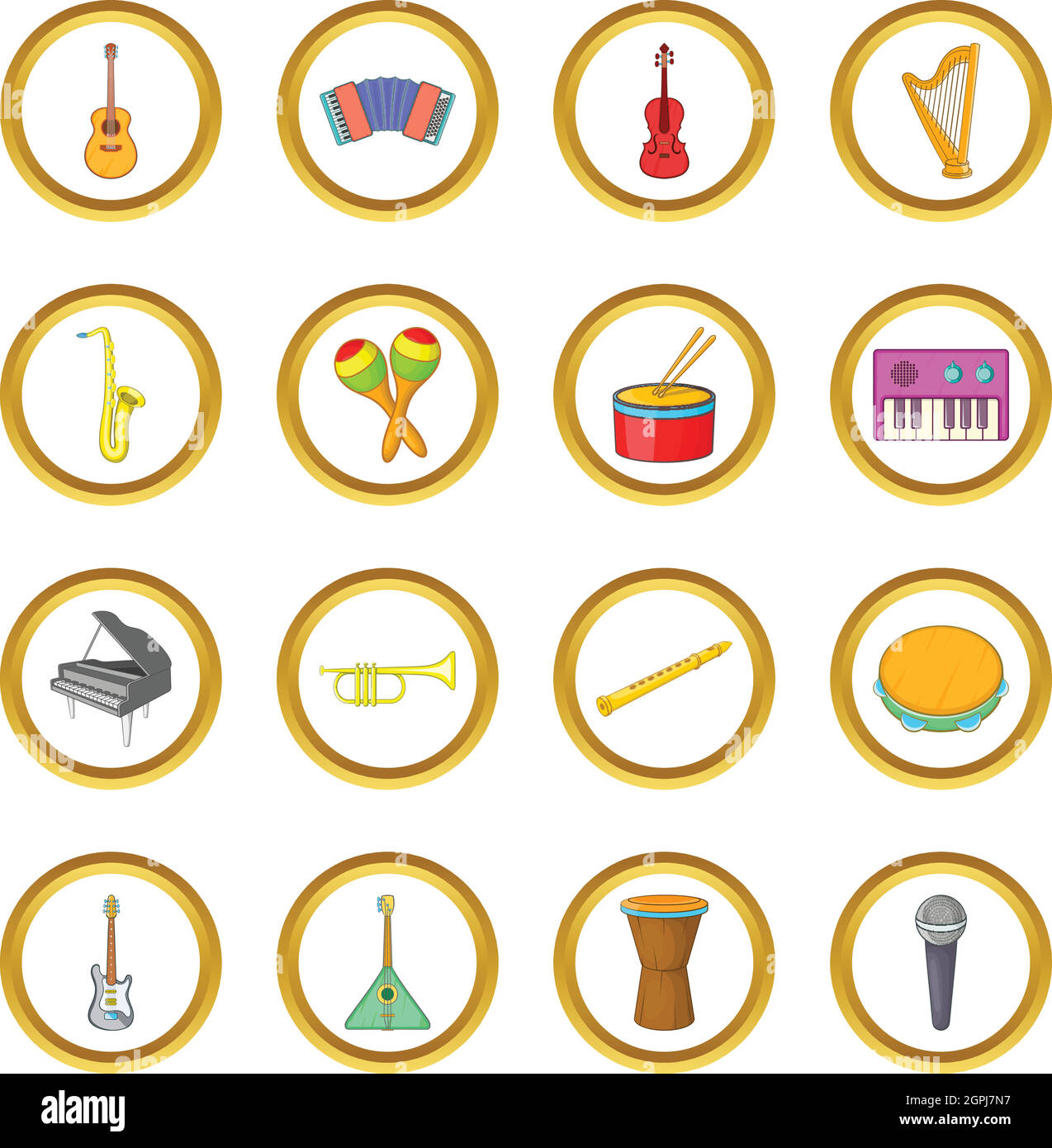 Musical instruments vector set, cartoon style Stock Vector Image & Art ...