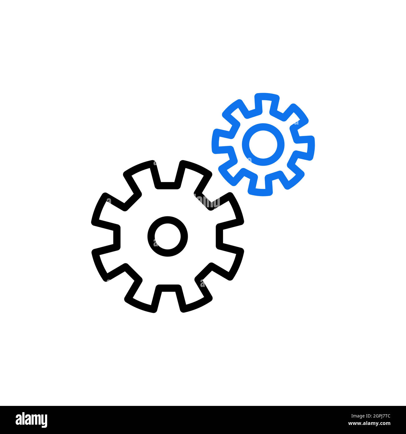 Gear outline icon. Teamwork sign Stock Vector Image & Art - Alamy