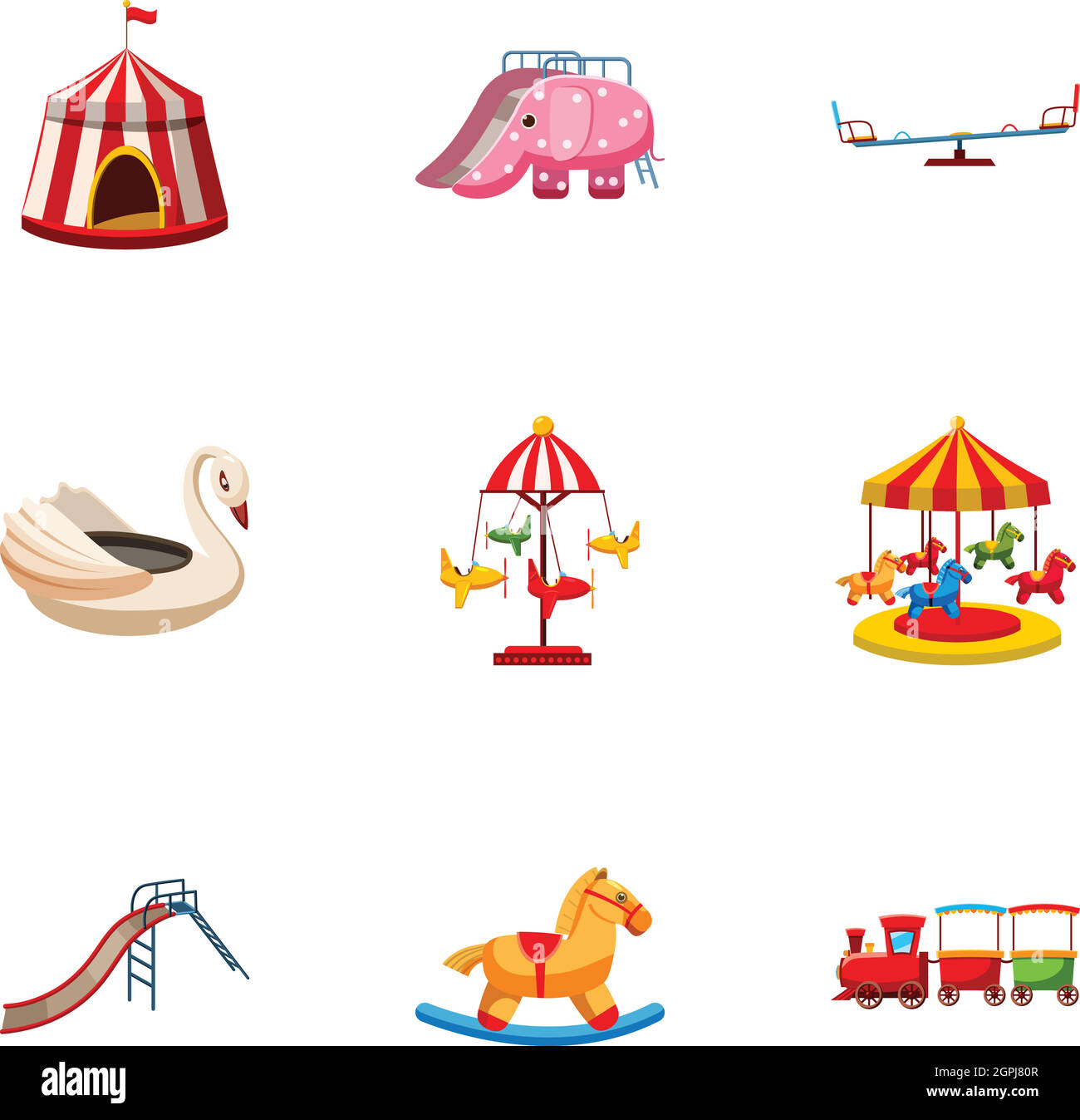 Swing icons set, cartoon style Stock Vector Image & Art - Alamy