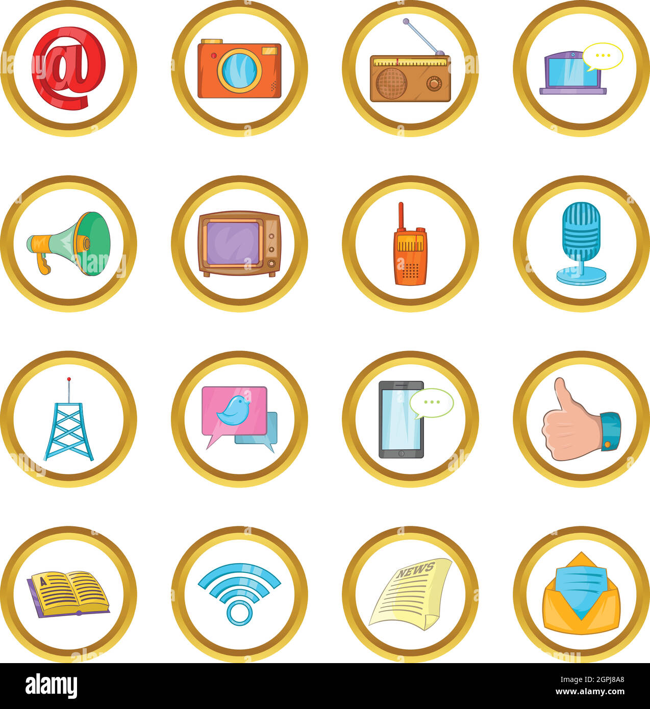 Communication vector set, cartoon style Stock Vector Image & Art - Alamy