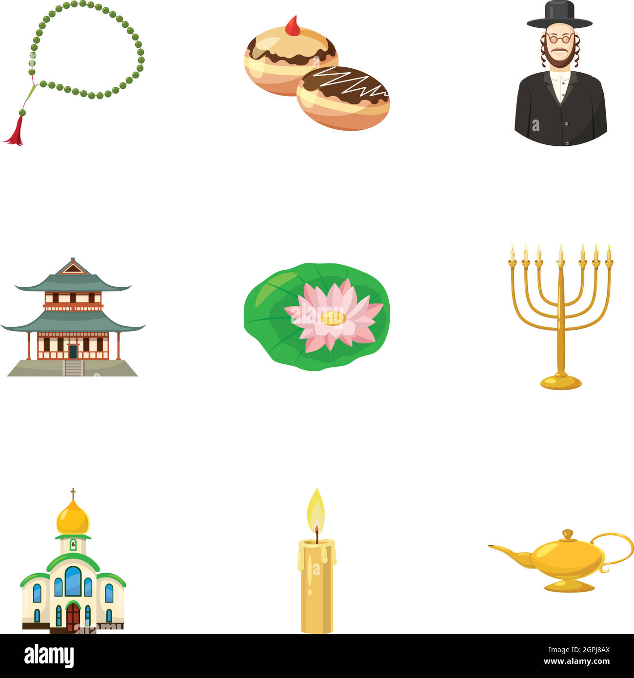 Spirituality icons set, cartoon style Stock Vector Image & Art - Alamy