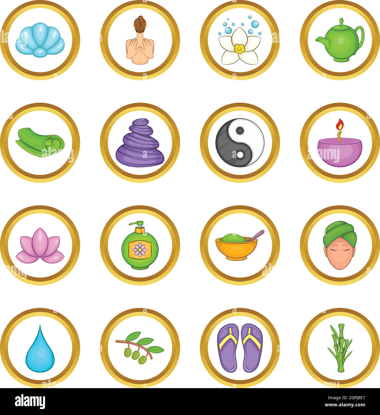 Spa vector set, cartoon style Stock Vector Image & Art - Alamy