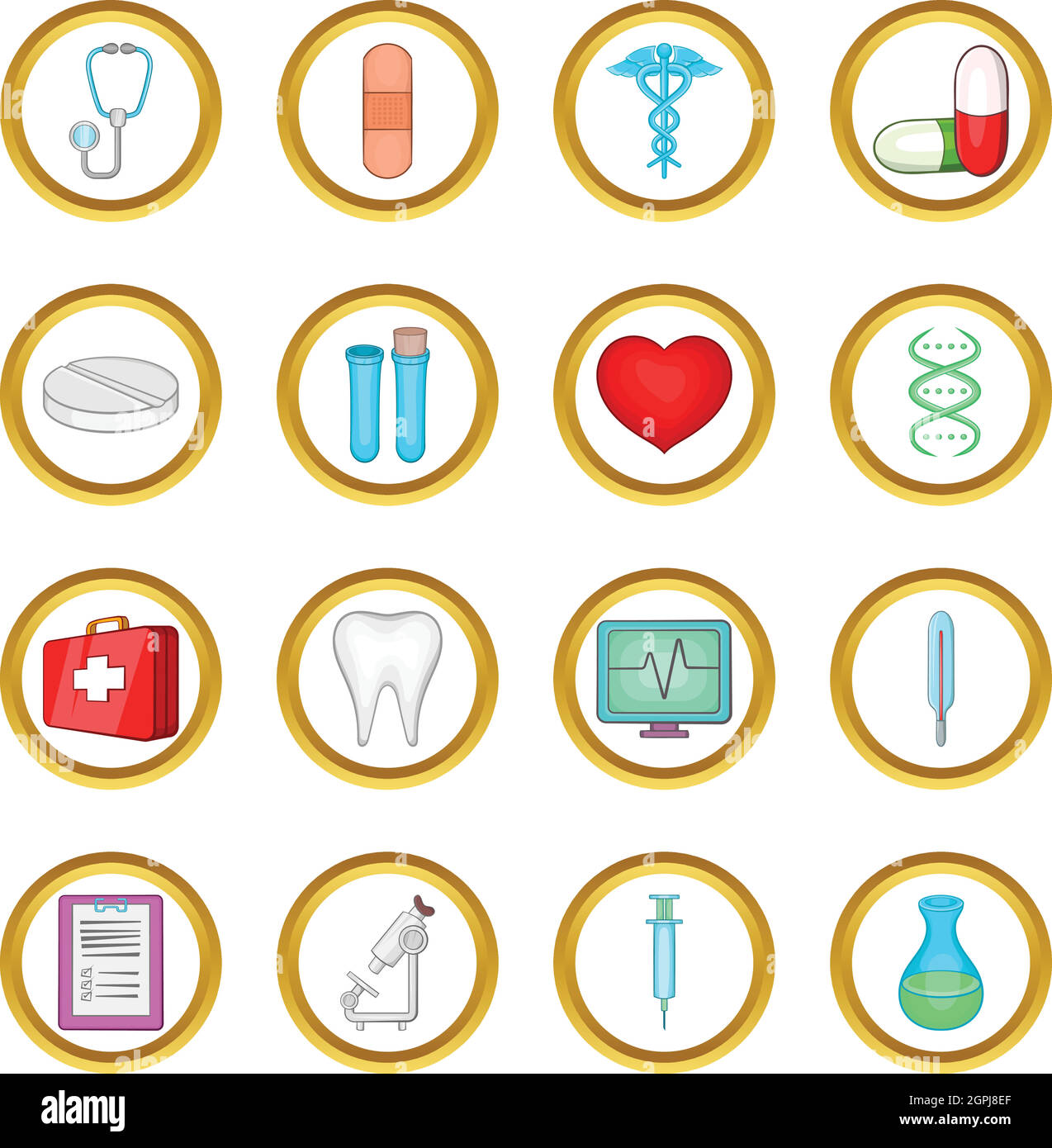 Icons style hospital medical Cut Out Stock Images & Pictures - Alamy