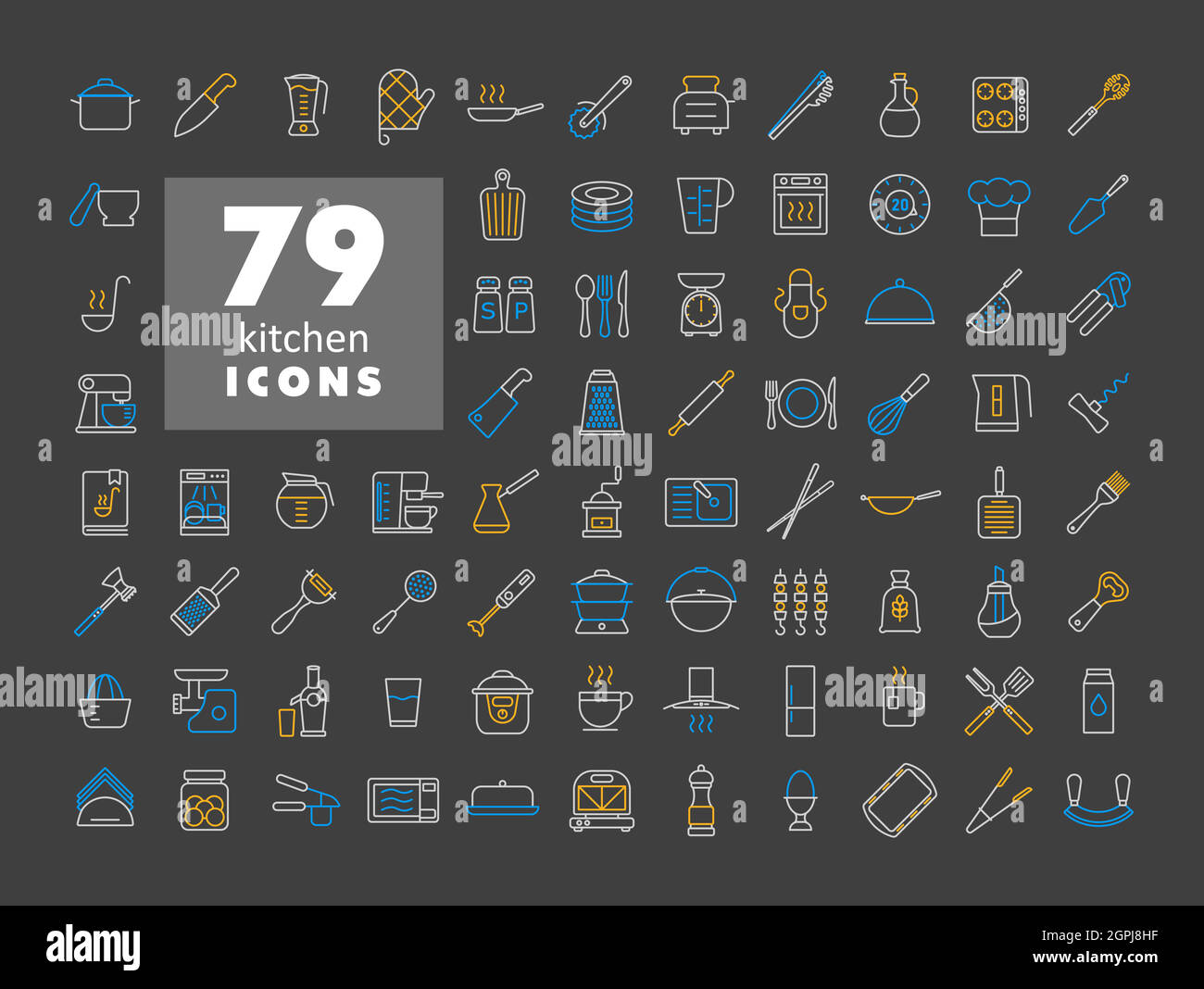 Cooking and kitchen vector icons set Stock Vector Image & Art - Alamy