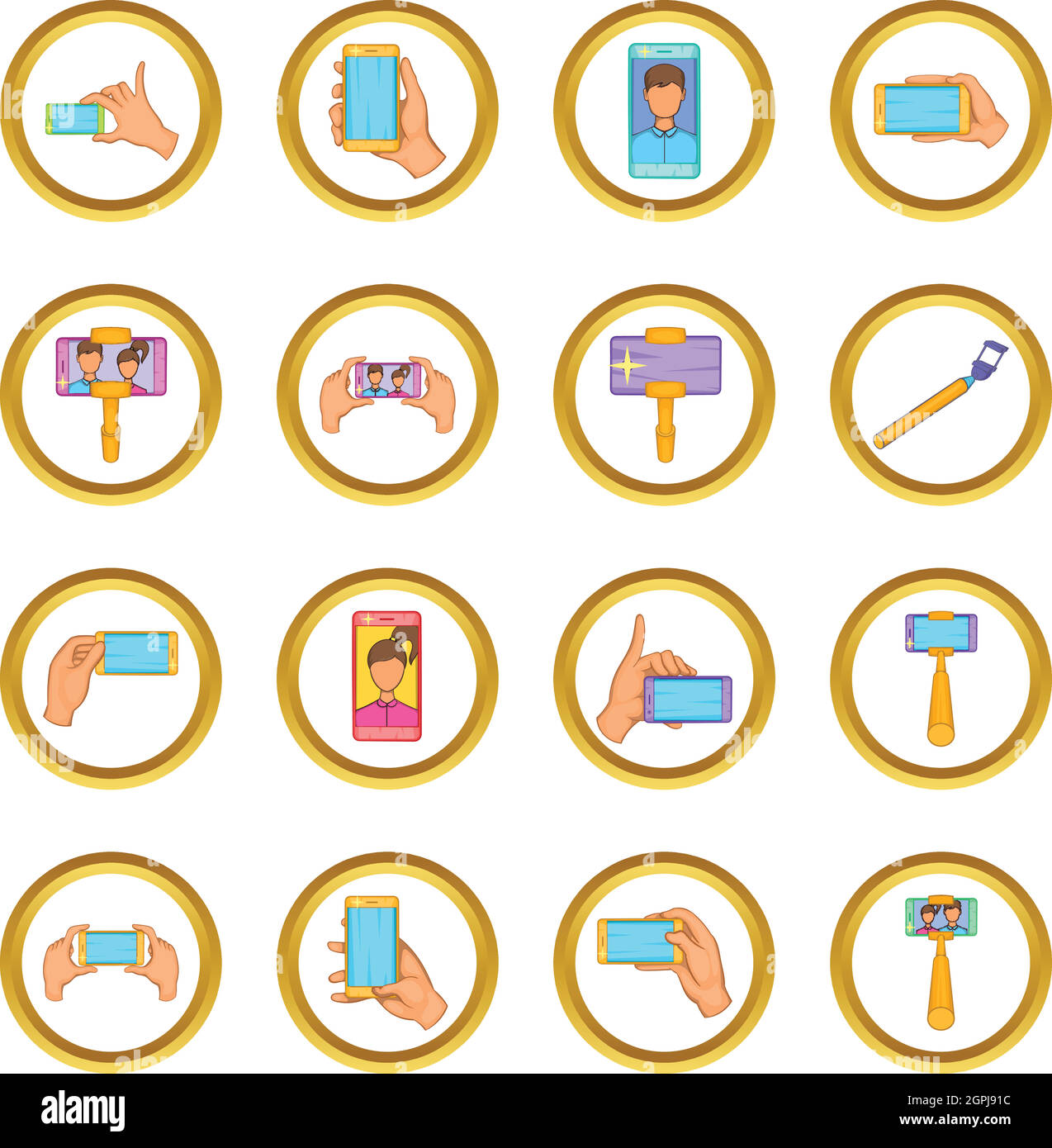 Cartoon set icons young Cut Out Stock Images & Pictures - Alamy