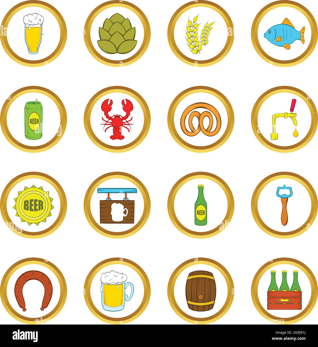 Beer vector set, cartoon style Stock Vector Image & Art - Alamy