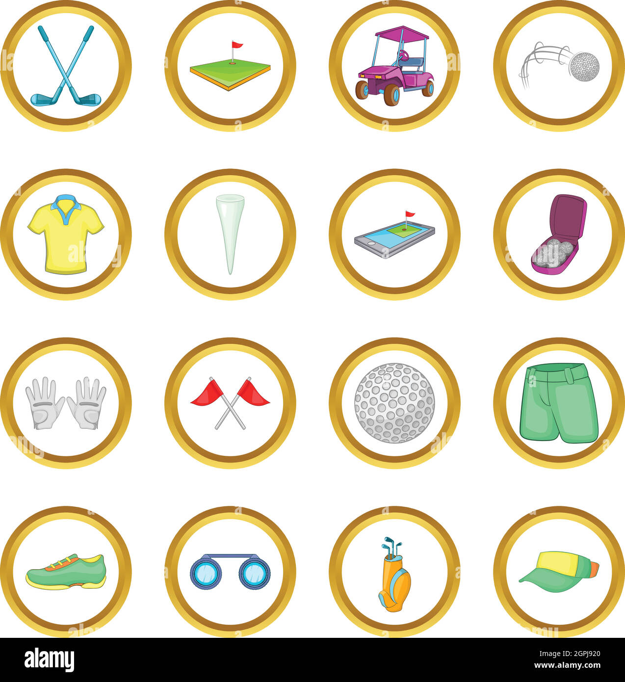 Golf vector set, cartoon style Stock Vector Image & Art - Alamy