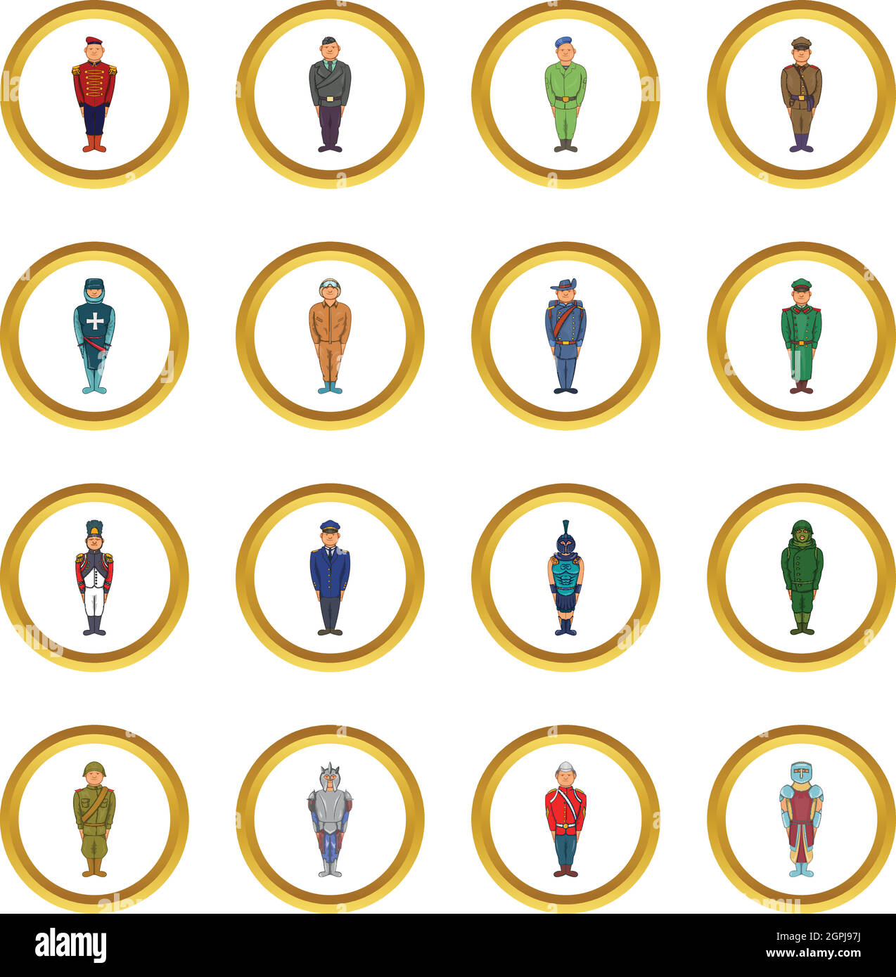 Military man set, cartoon style Stock Vector Image & Art - Alamy