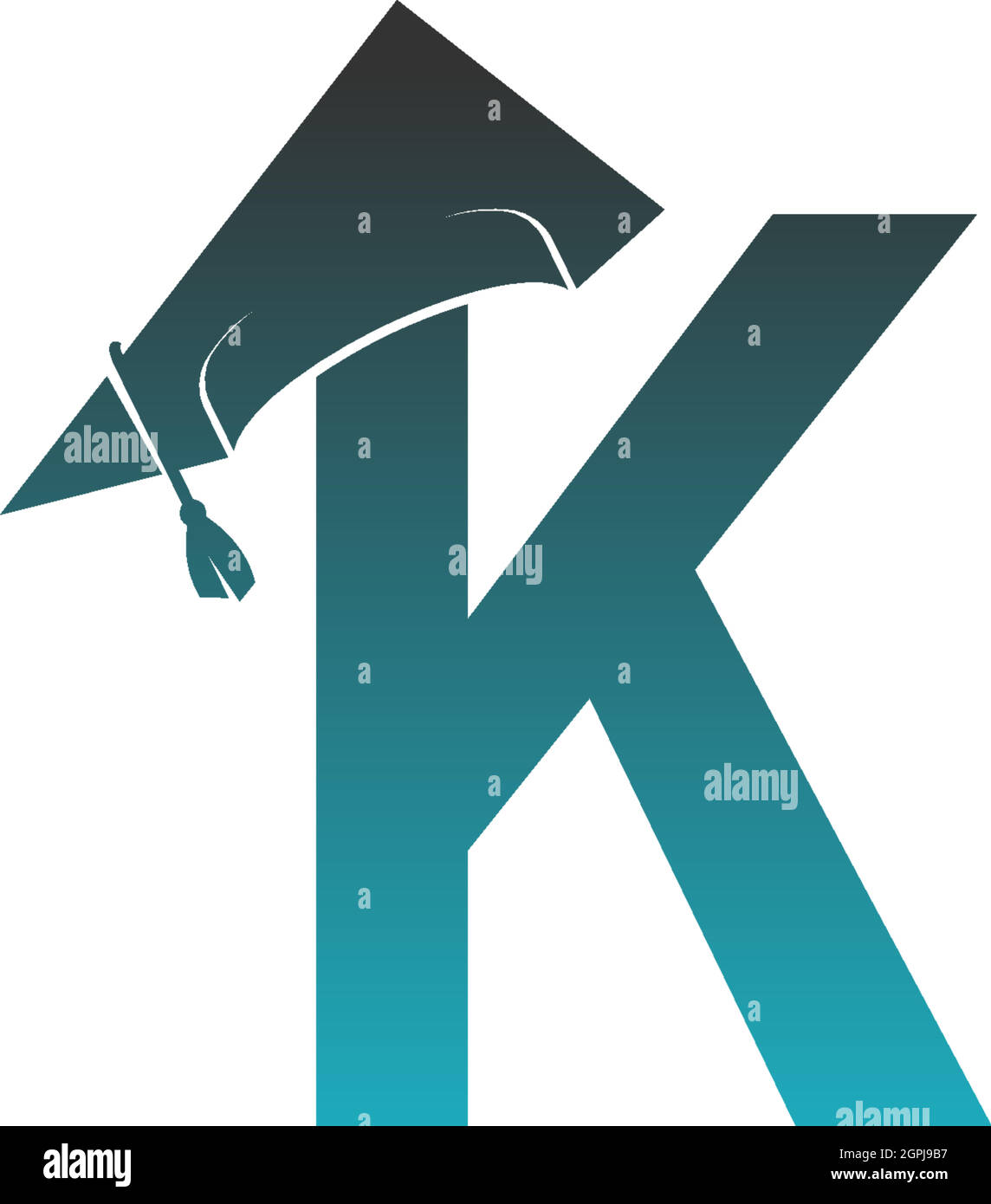 Letter K logo icon with graduation hat design vector Stock Vector Image ...