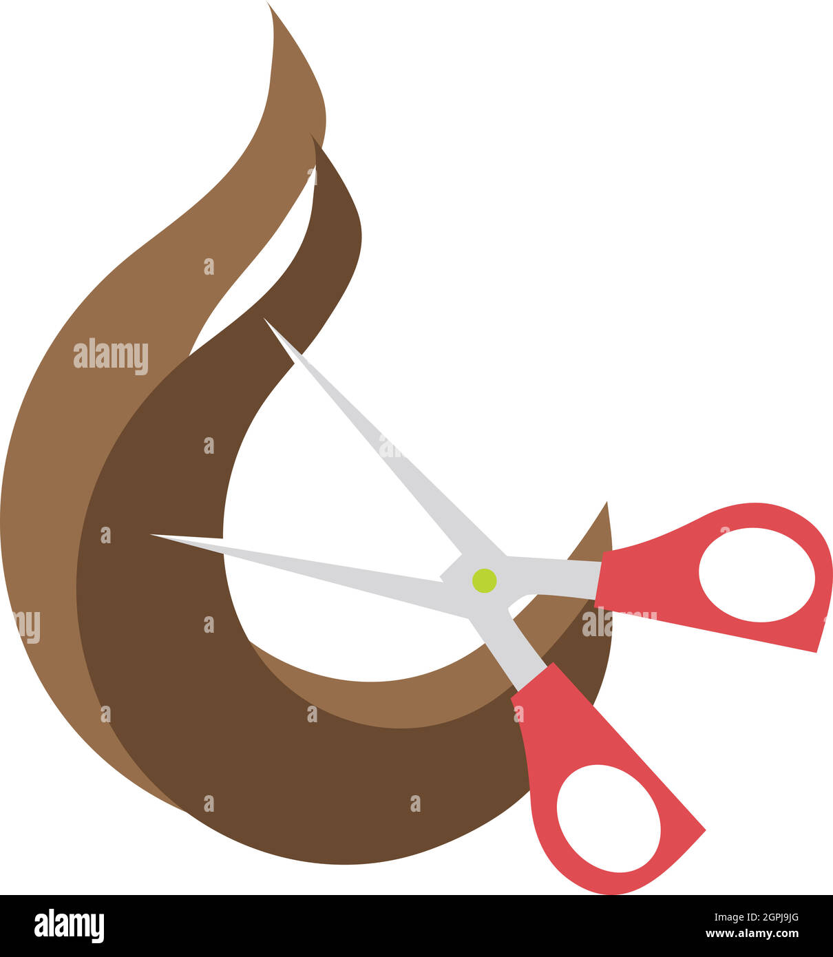 Hairdresser scissors and curl icon, flat style Stock Vector Image & Art ...