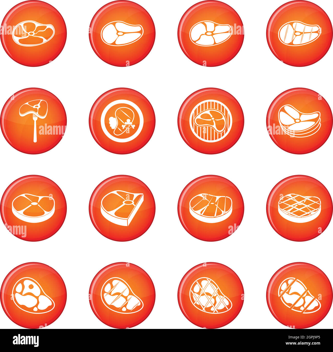 Steak icons vector set Stock Vector Image & Art - Alamy