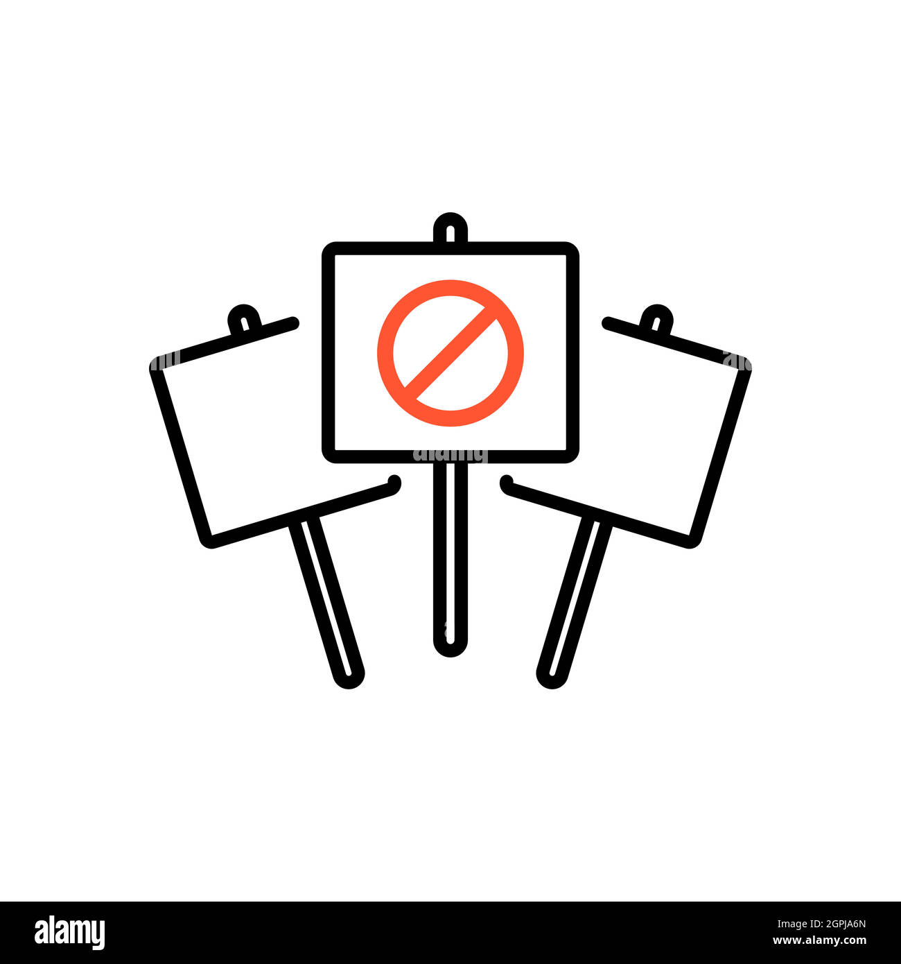 Holding big banner Stock Vector Images - Alamy