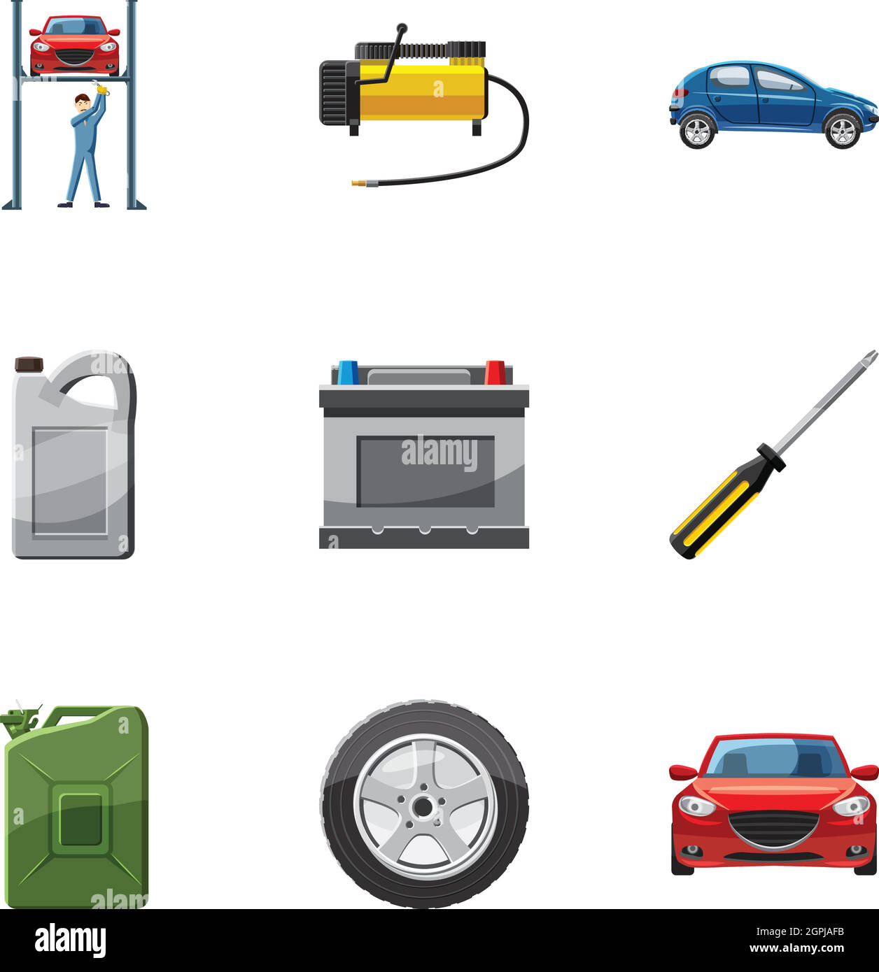 Maintenance car icons set, cartoon style Stock Vector Image & Art - Alamy