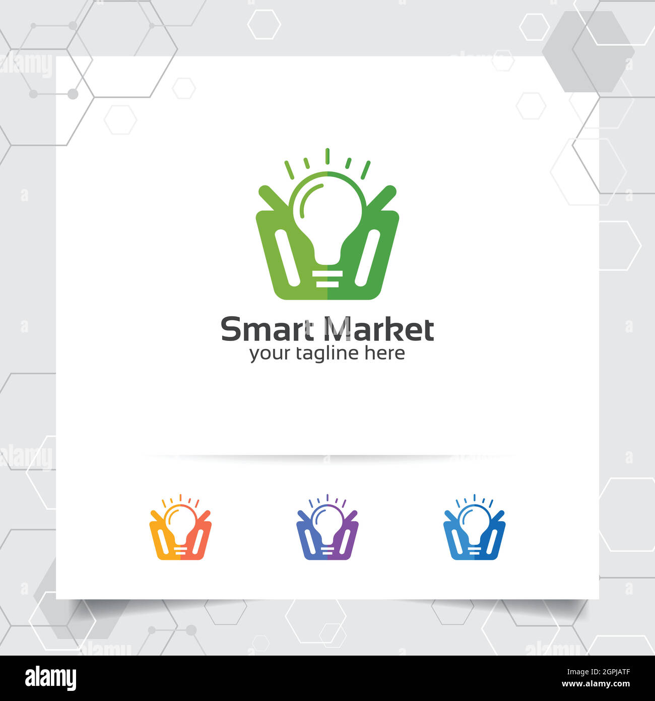 Shopping cart logo design concept of online shop icon and bulb vector ...