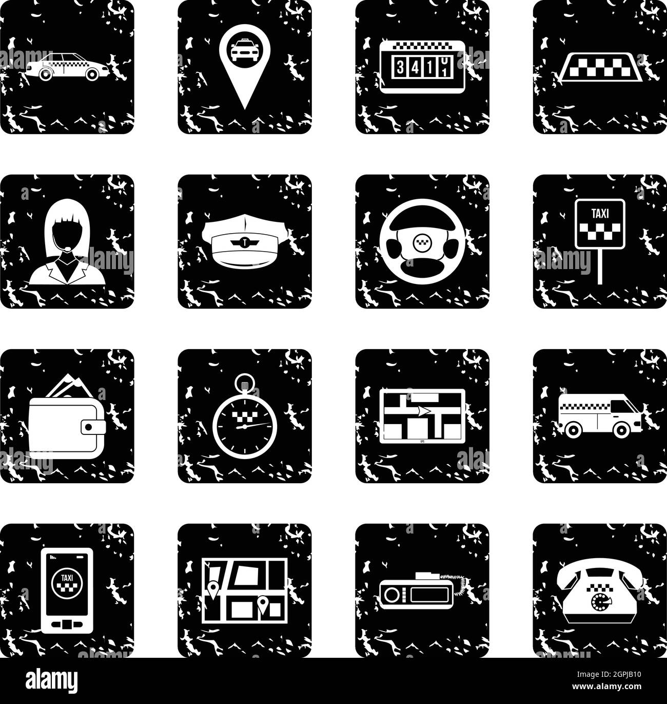 Illustration icon pictogram taxi Black and White Stock Photos & Images ...