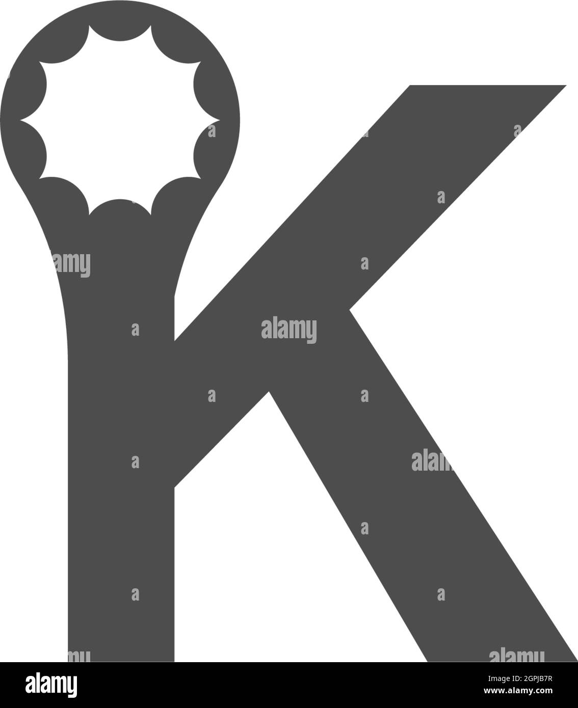 Letter K logo icon with wrench design vector Stock Vector Image & Art ...