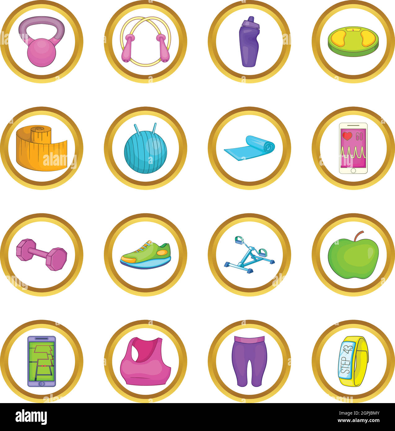 Healthy lifestyle vector set, cartoon style Stock Vector Image & Art ...