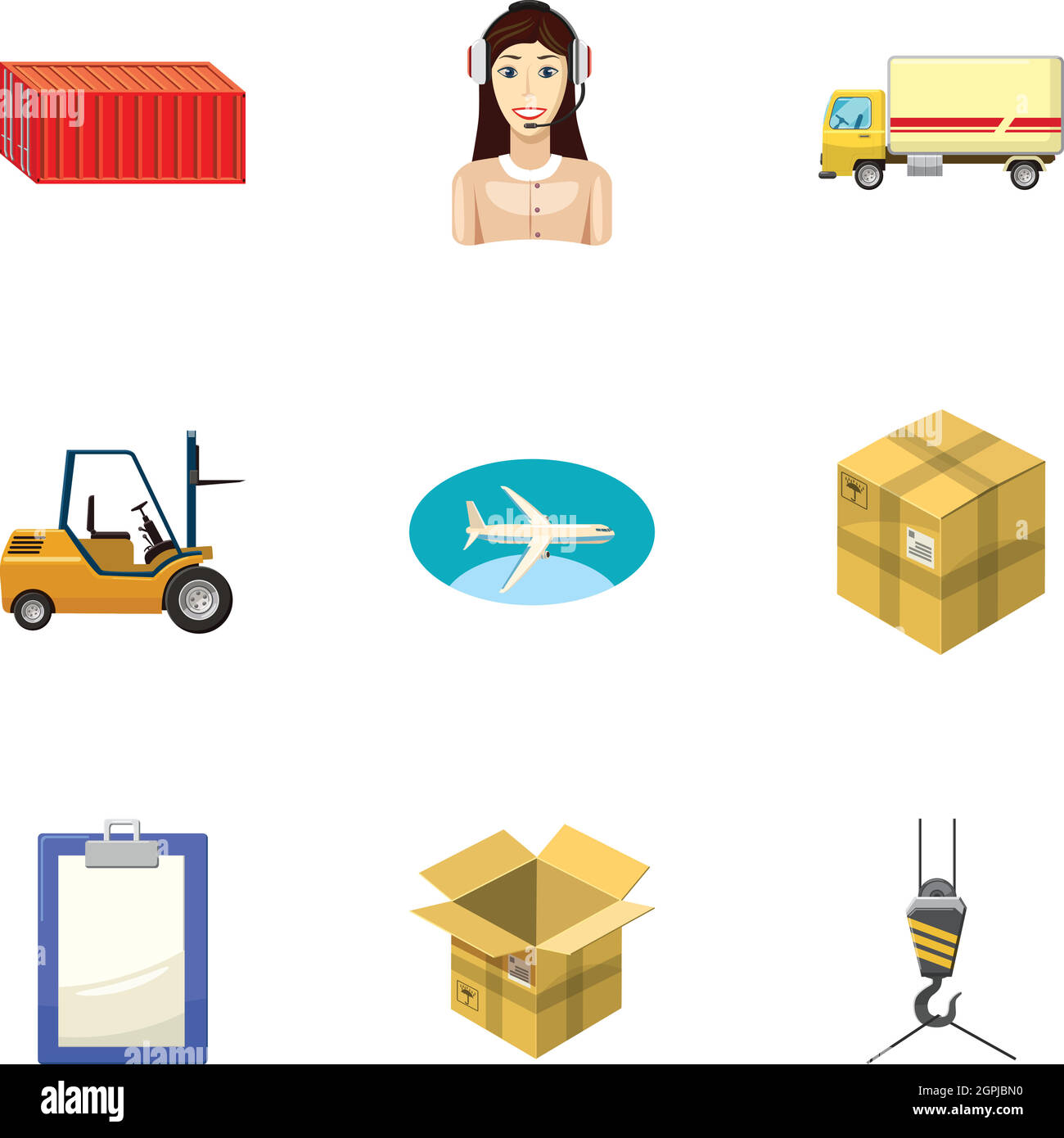Shipping icons set, cartoon style Stock Vector Image & Art - Alamy