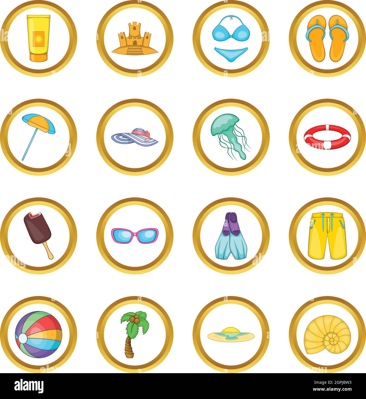 Sea tour vector set, cartoon style Stock Vector Image & Art - Alamy