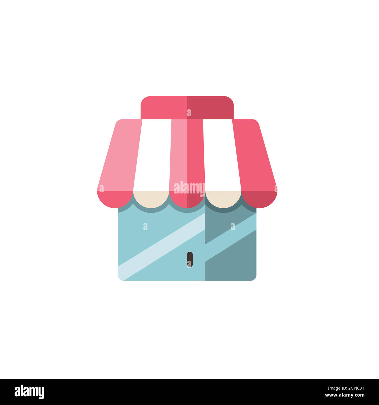 Shop building. Simple store. Marketplace. Flat color icon. Commerce ...