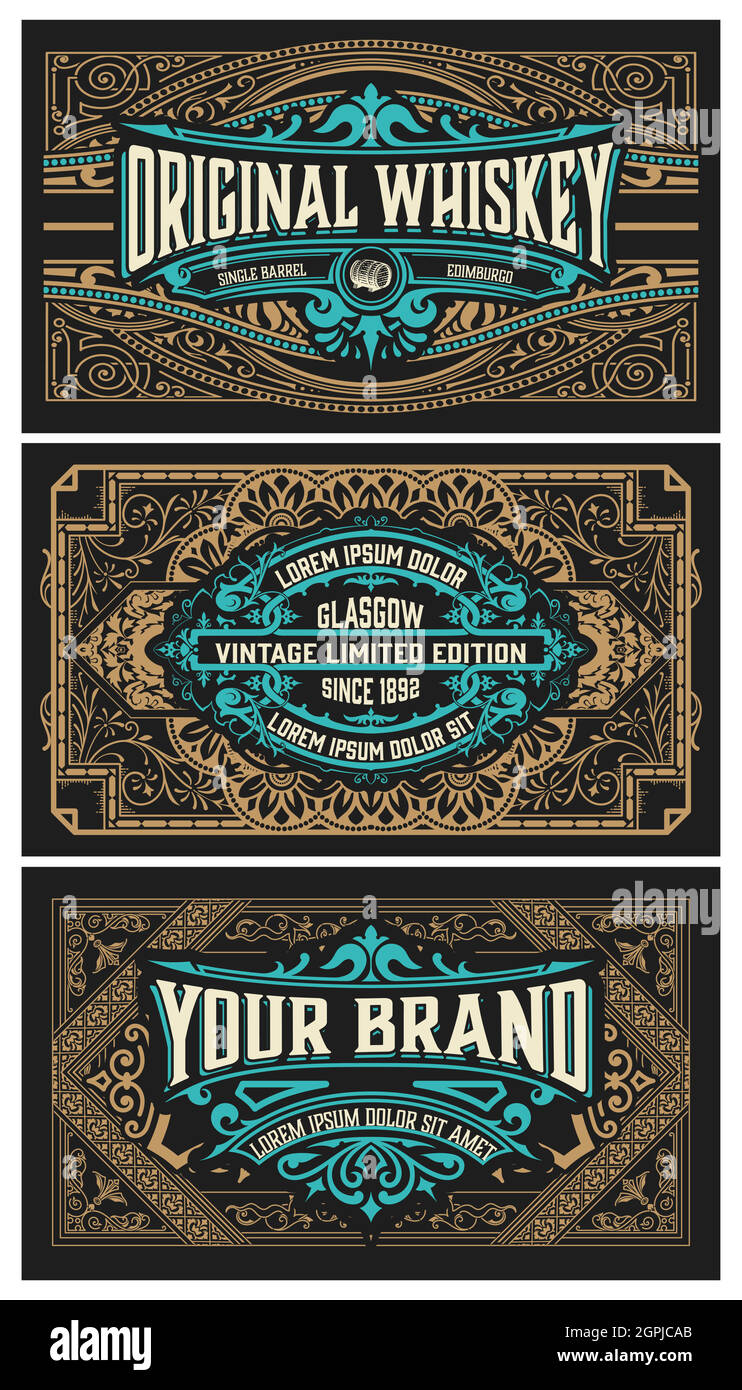 Set of 3 vintage labels for packing Stock Vector Image & Art - Alamy