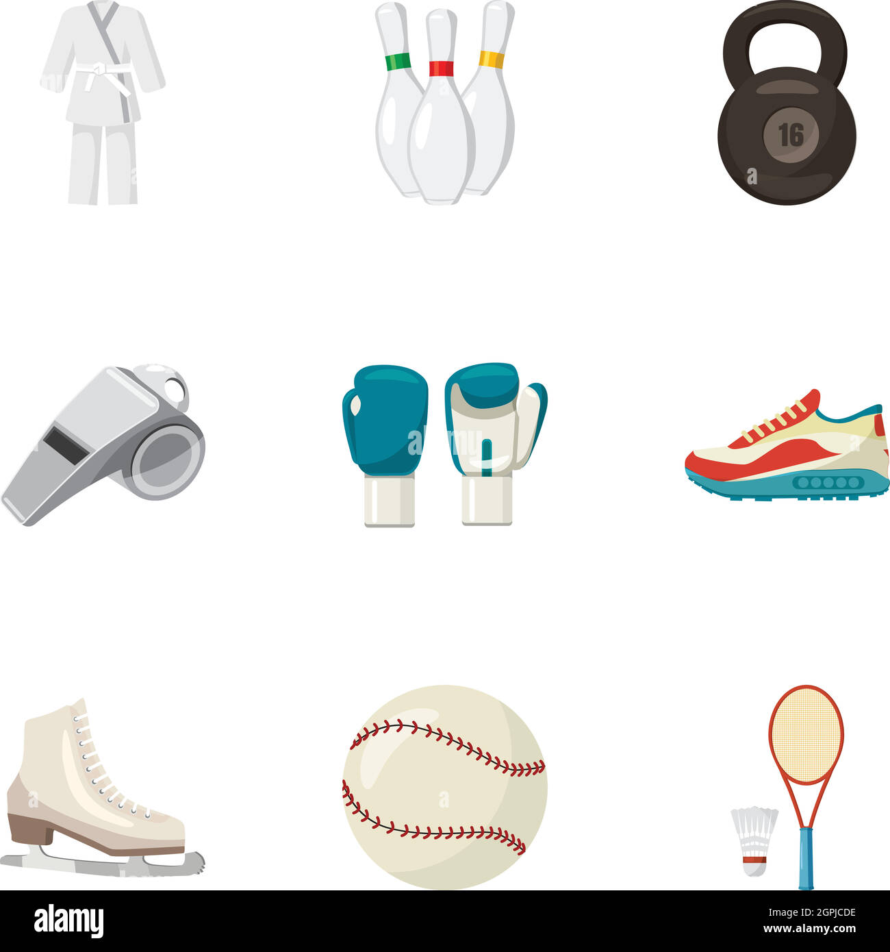 Sports stuff icons set, cartoon style Stock Vector Image & Art - Alamy