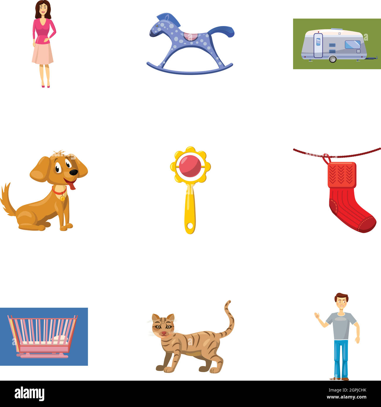 Family icons set, cartoon style Stock Vector Image & Art - Alamy