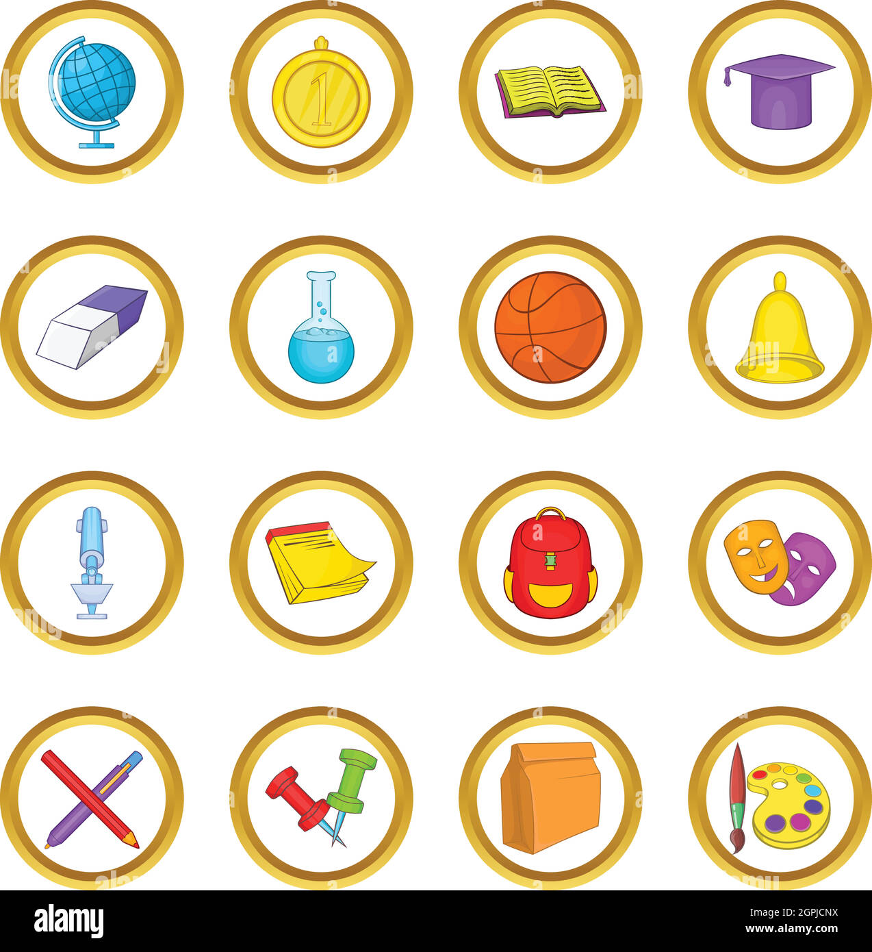 Cartoon school set Stock Vector Images - Alamy