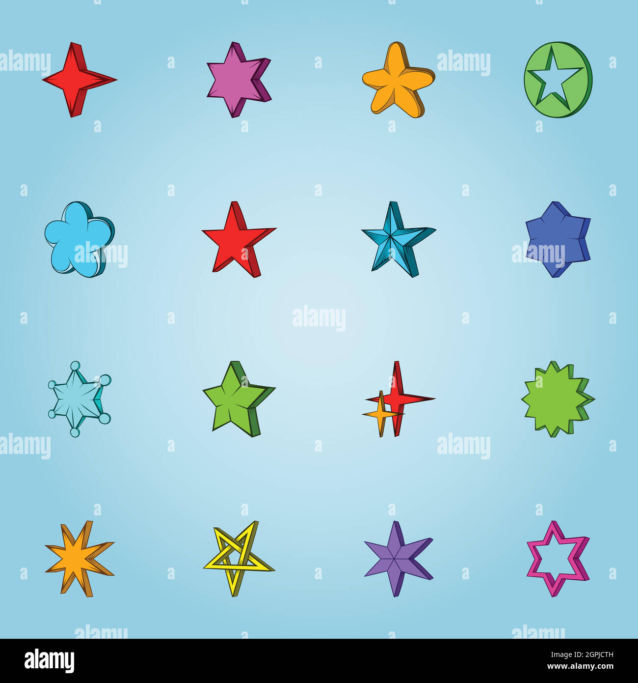 Star icons set, cartoon style Stock Vector Image & Art - Alamy