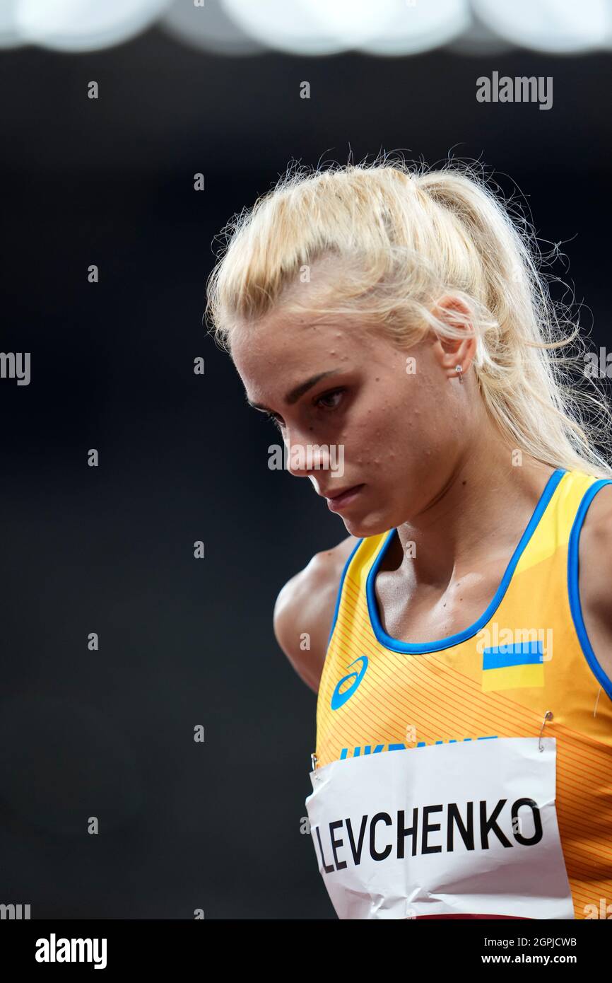 Yuliya Levchenko participating in high jump at the Tokyo 2020 Olympic ...