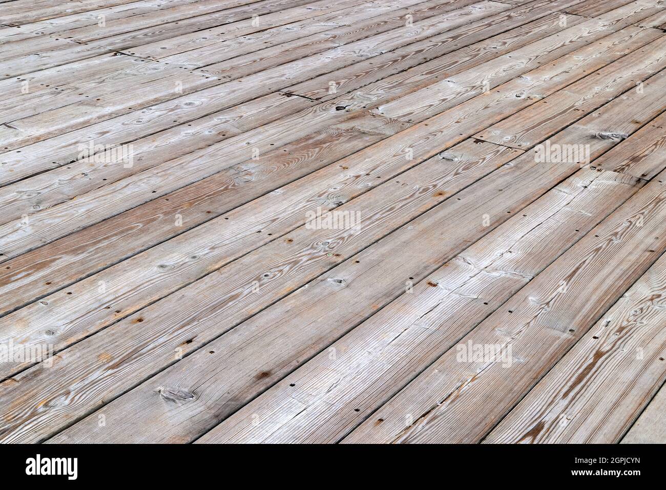 empty dry flat gray wooden deck background with diagonal Stock Photo ...