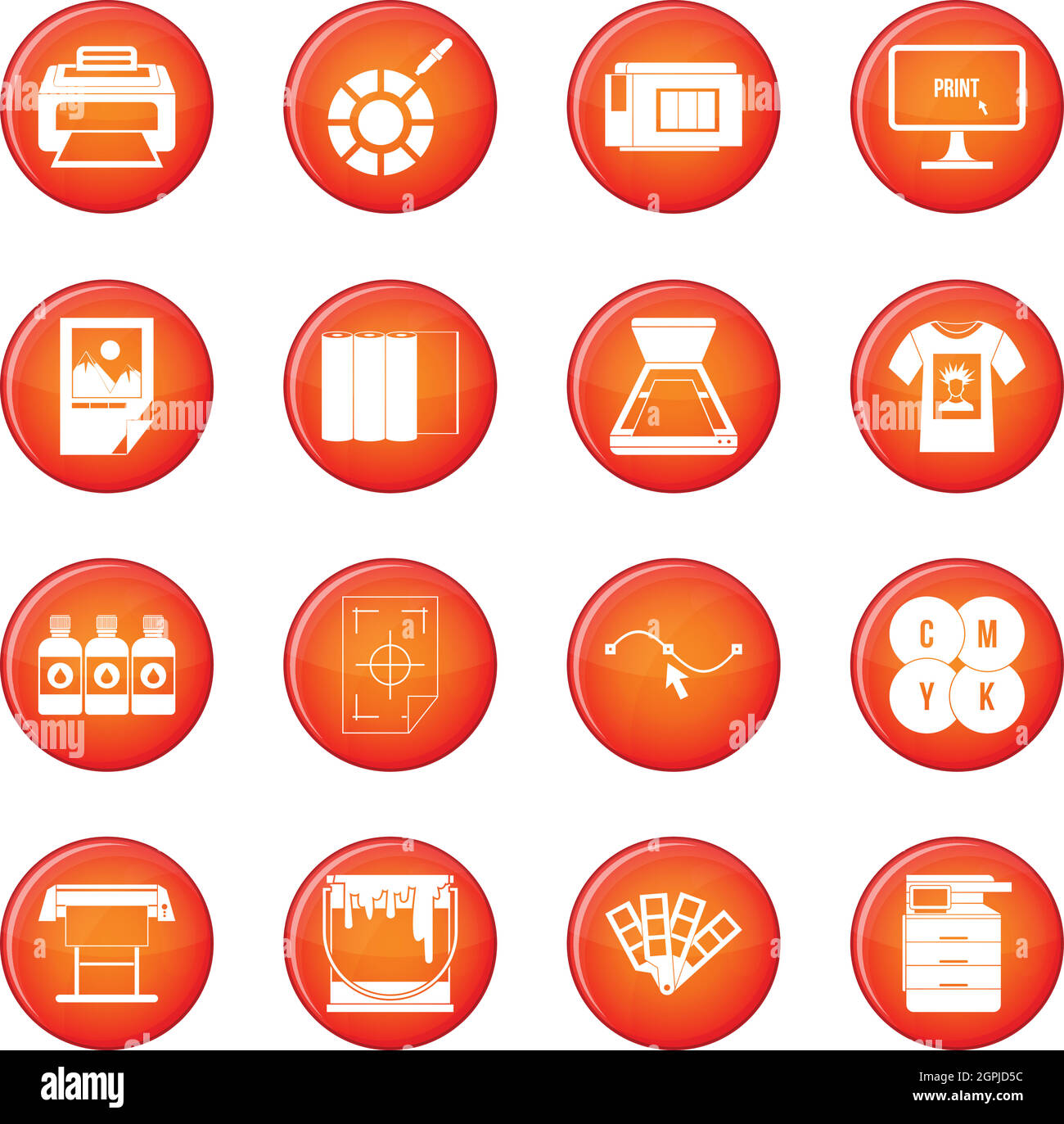 Printing icons vector set Stock Vector Image & Art - Alamy