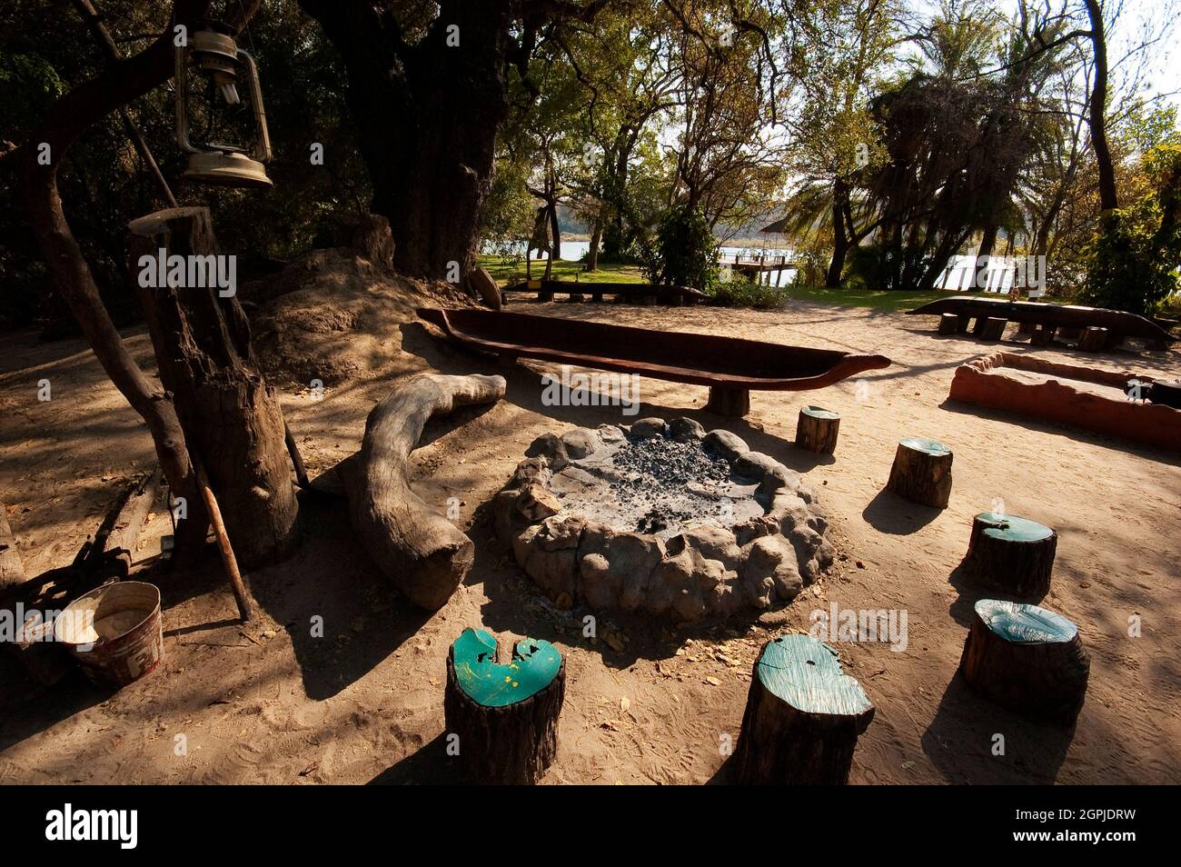 Ngepi Camp, a popular place to overlanders and adventurers, on the ...