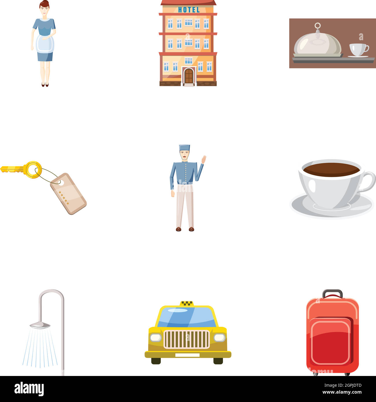 Hotel icons set, cartoon style Stock Vector Image & Art - Alamy