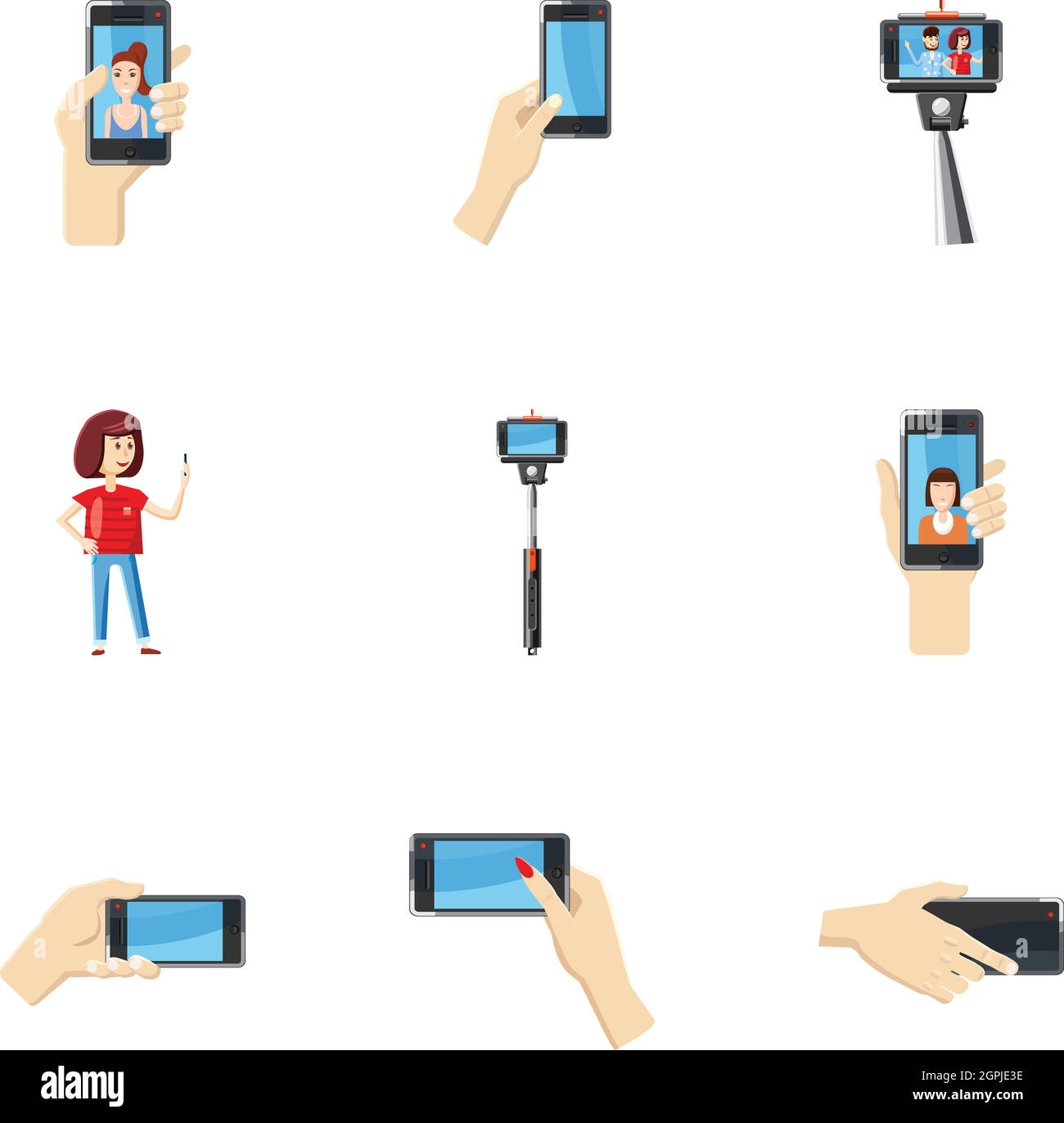 Selfie vector illustration Cut Out Stock Images & Pictures - Alamy