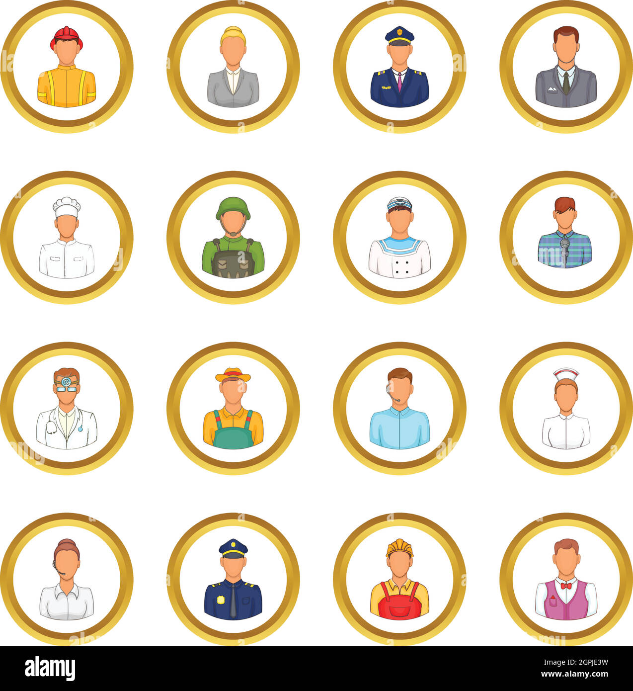 Professions vector set, cartoon style Stock Vector Image & Art - Alamy