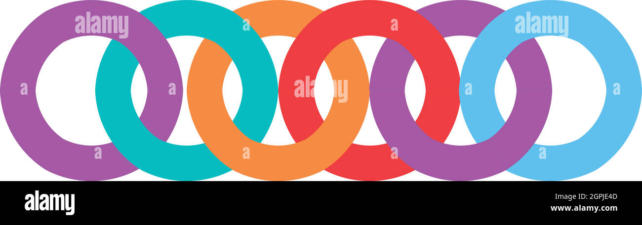 Colorful chain icon, flat style Stock Vector Image & Art - Alamy