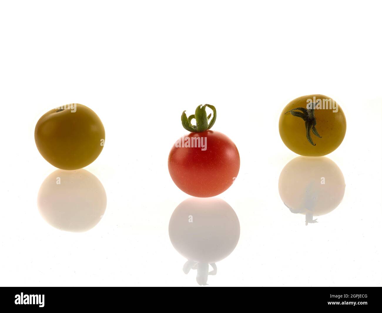 Bite sized tomato on white background, high resolution food ingredient ...