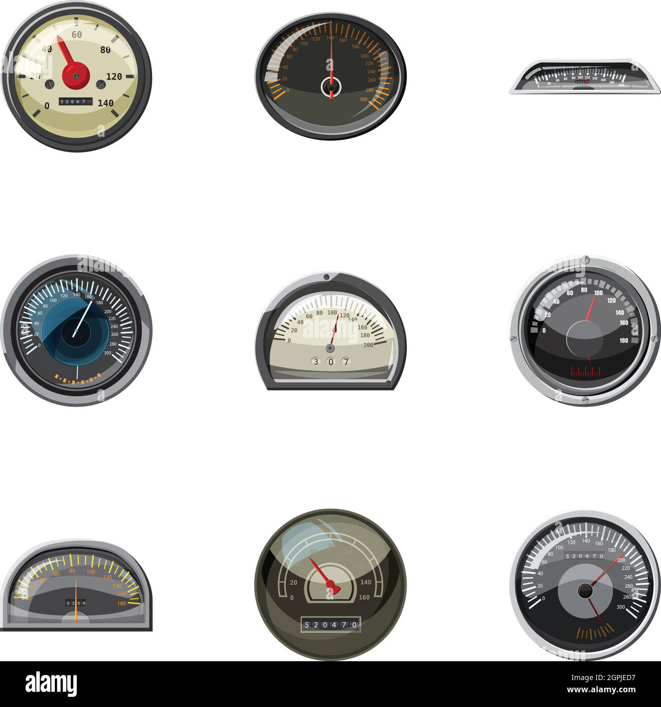 Types of speedometers icons set, cartoon style Stock Vector Image & Art ...
