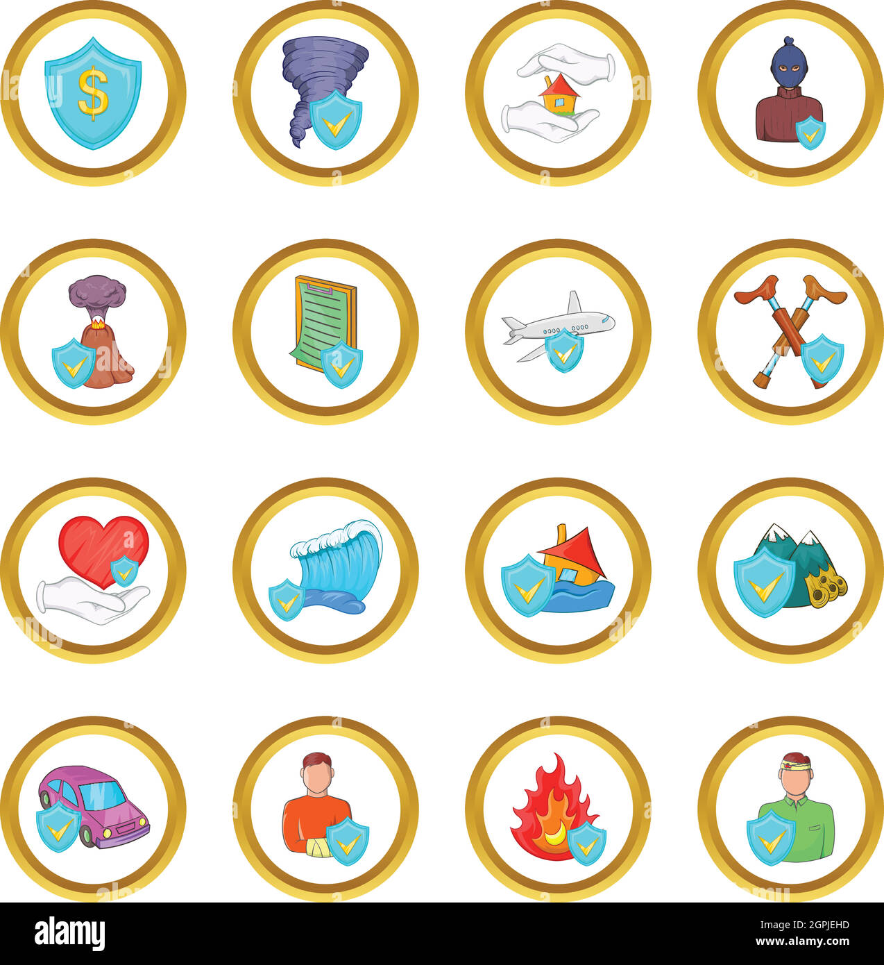 Insurance icon set symbol Stock Vector Images - Alamy