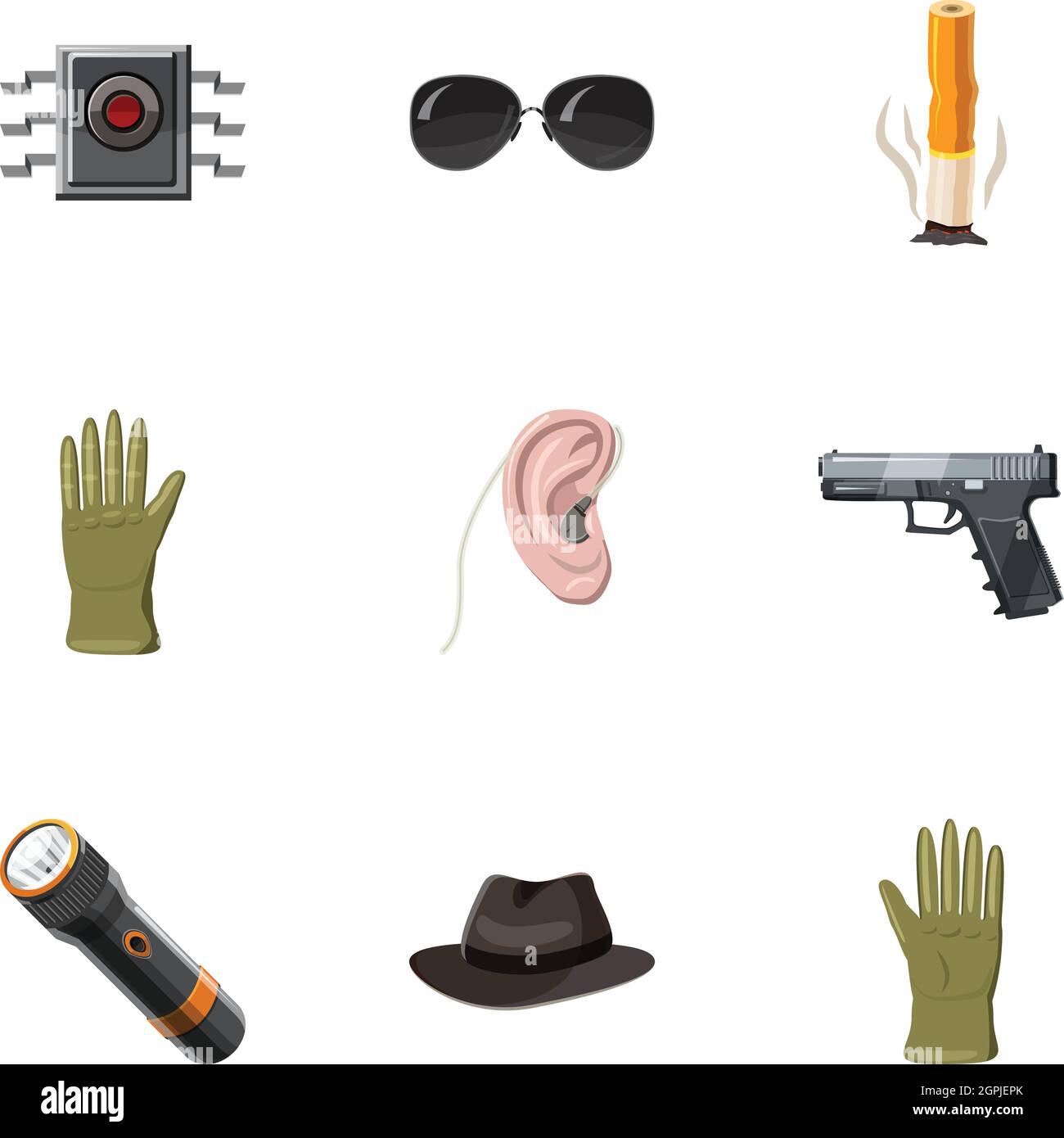 Secret agent icons set, cartoon style Stock Vector Image & Art - Alamy