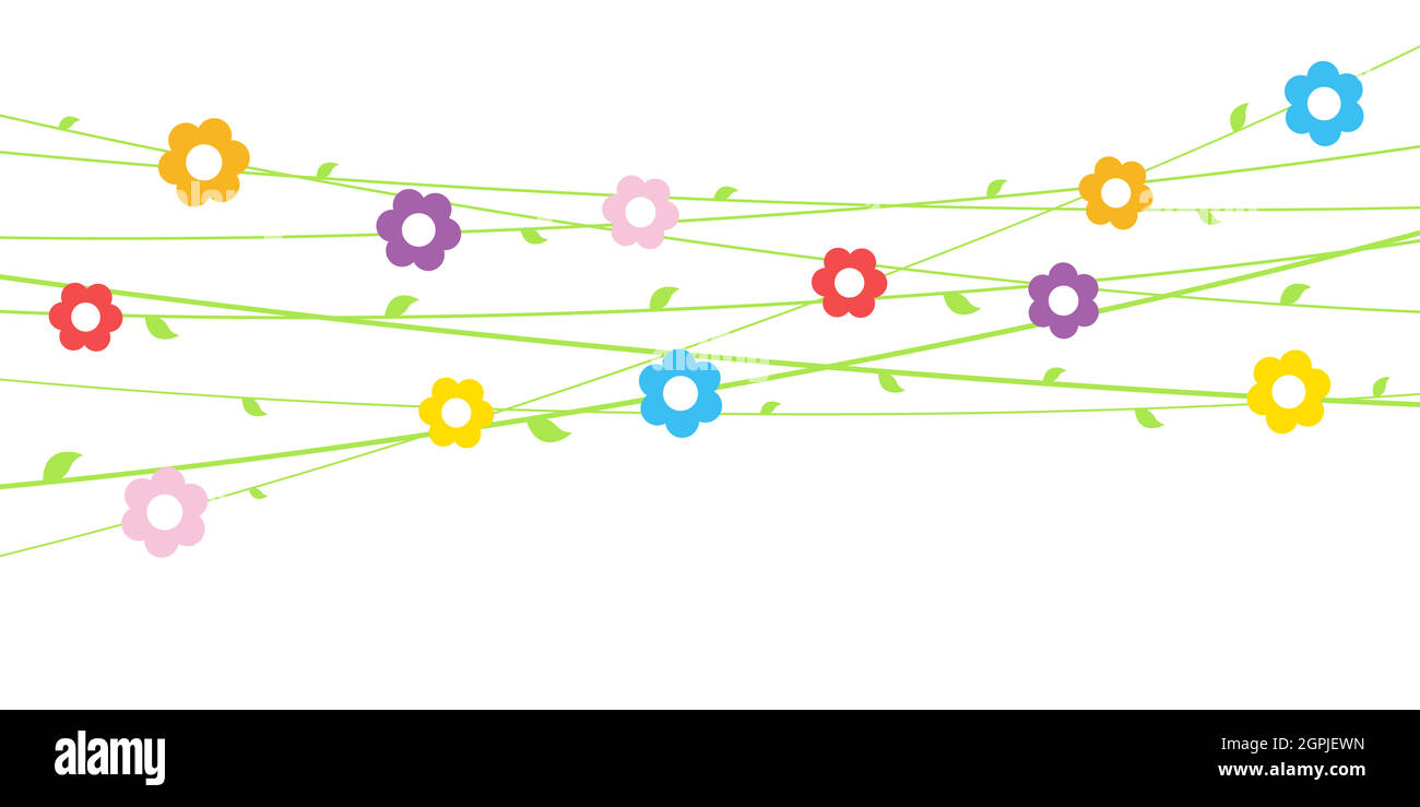 flowers on strings background for spring Stock Vector Image & Art - Alamy